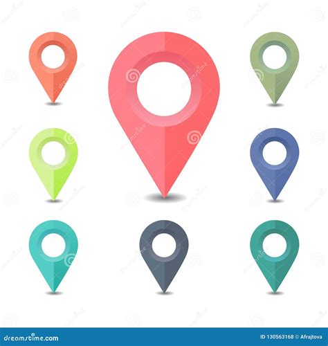 Map Pointers Icons Stock Vector Illustration Of Direction 130563168