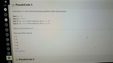 Solved Pseudocode 4 For This Question Use The Same Rule