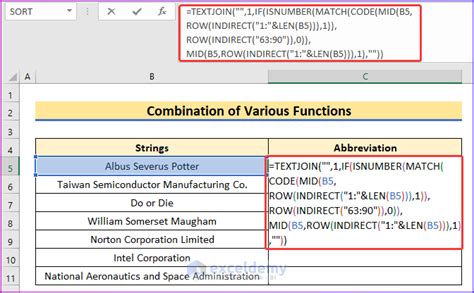 How To Apply Abbreviation Using Formula In Excel Exceldemy