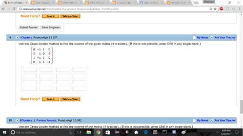 Solved Use The Gauss Jordan Method To Find The Inverse Of