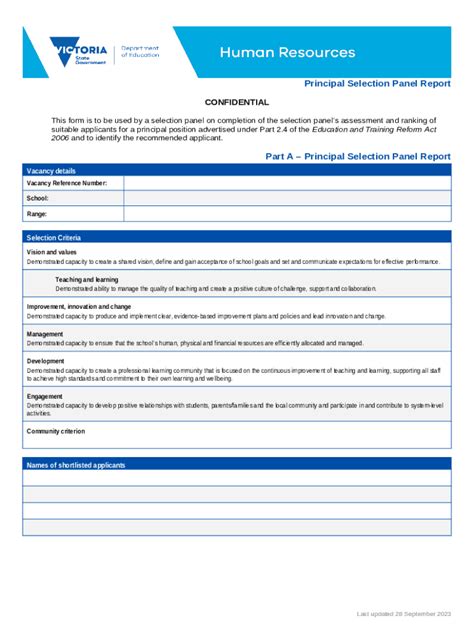 Principal Selection Panel Report Principal Selection Panel Report Doc