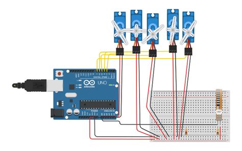Circuit Design Servomotor Y Force Sensor Tinkercad