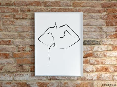 Plakat Line Art Szkic Kobieta Akt Rysunek Pakamerapl