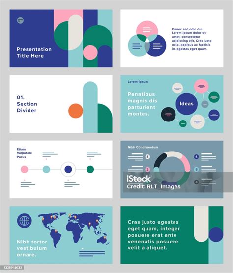 레트로 중반 세기 기하학적 그래픽 프리젠 테이션 디자인 템플릿 인포그래픽에 대한 스톡 벡터 아트 및 기타 이미지 인포그래픽