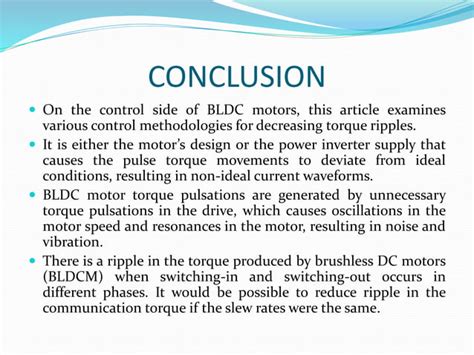 Torque Ripple Minimization Of Bldc Motor Ppt