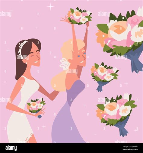 Throw Bouquet Stock Vector Images Alamy