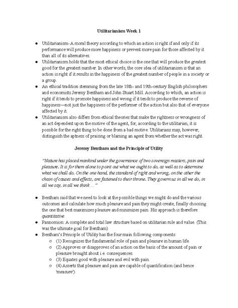 Utilitarianism Explained Utilitarianism Week 1 Utilitarianism A Moral Theory According To
