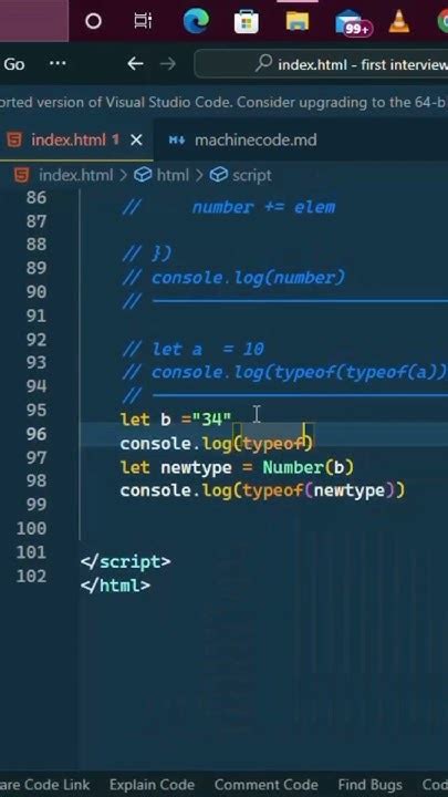 q 3 javascript interview questions how to covert the type type