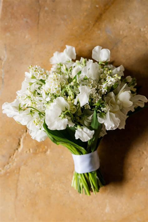 White Sweet Pea Bouquet