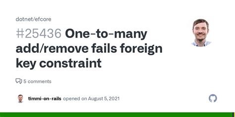 One To Many Addremove Fails Foreign Key Constraint · Issue 25436 · Dotnetefcore · Github