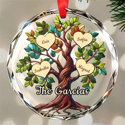 The Garcias Personalized Custom Circle Glass Ornament T For