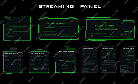 premium vector set of modern dialog hud interface elements green streaming bar information