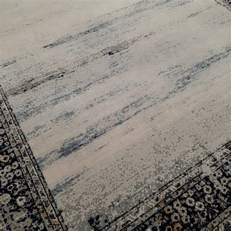 Covor Modern Gri Cu Chenar Albastru Arles As11a Cerbulalbastru