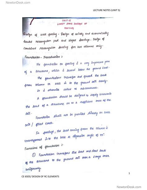 Design Of Rc Elements U 5 Lecture Notes Unit 5 1 Ce 6505 Design
