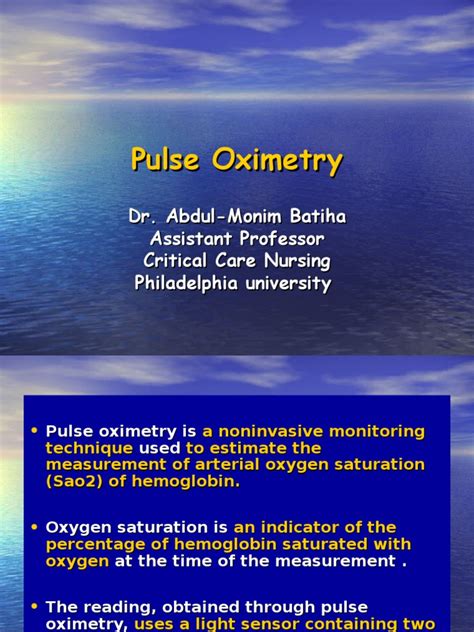 Pulse Oximetry 2 Pdf Hemoglobin Cardiovascular System