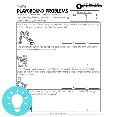 Lucky To Learn Math 3 Digit Subtraction With Base Ten Blocks Lesson 316 Mini Lesson