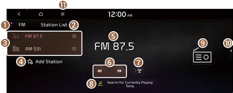 Can Change The Radio Mode Can See The List Of Available Radio Stations Presets List