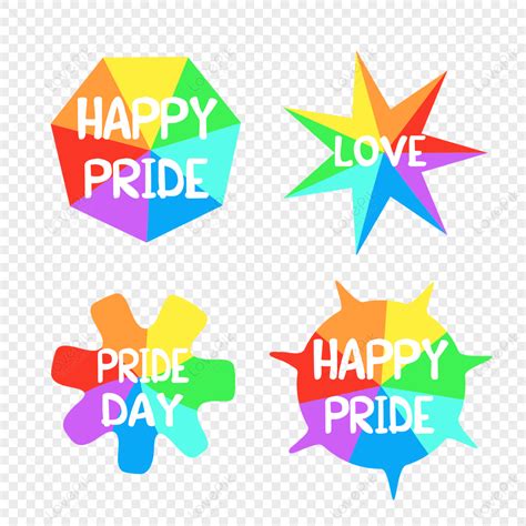 화려한 무지개 일러스트 자존심 스티커칠각형자부심동성애자 Png 일러스트 무료 다운로드 Lovepik