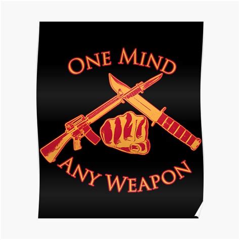 One Mind Any Weapon Us Marine Corps Martial Arts Mcmap Usmc Yellowred Classic Poster