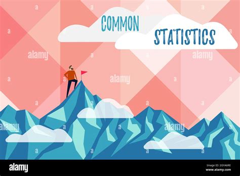 Sign Displaying Common Statistics Word Written On Deals With Collection Analysis Etc Of