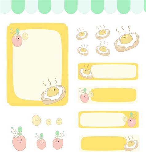 Korean Winter Snack Egg Bread Memo Sticker Set Premium Ai Generated Image