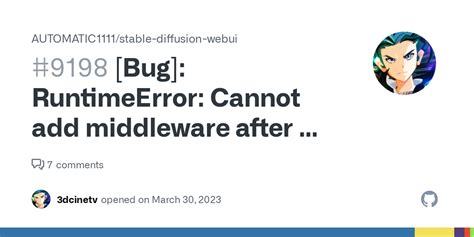 Bug Runtimeerror Cannot Add Middleware After An Application Has Started · Issue 9198