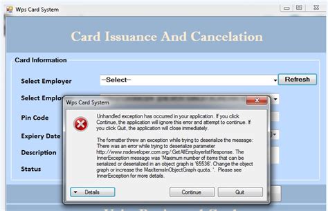 C Why My Code Is Throwing The Formatter Threw An Exception