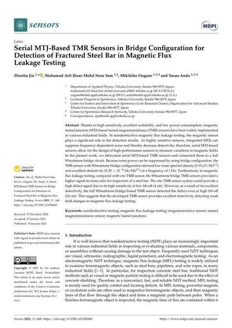 Pdf Serial Mtj Based Tmr Sensors In Bridge Configuration For