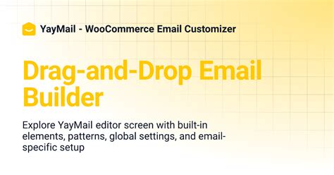 Drag And Drop Email Builder Yaymail Woocommerce Email Customizer