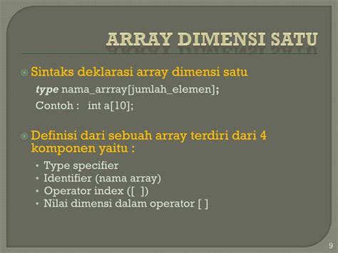 ppt pertemuan 0 7 pointer dan array powerpoint presentation free download id 5599974