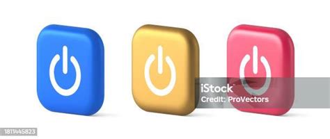 종료 켜기 끄기 버튼 에너지 스위치 전원 시작 중지 웹 앱 디자인 3d 사실적인 아이콘 3차원 형태에 대한 스톡 벡터 아트 및 기타 이미지 Istock