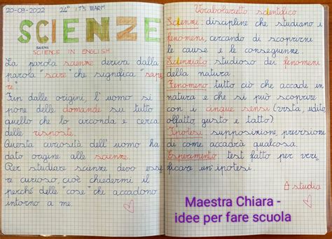 Scienze Classe Terza Maestra Chiara