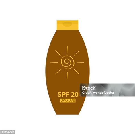 선탠 크림 튜브 애프터 썬 로션 병 디스펜서 태양 방어 나선형 기호 아이콘을 표시 합니다 Spf 20 자외선 차단 계수 Uva