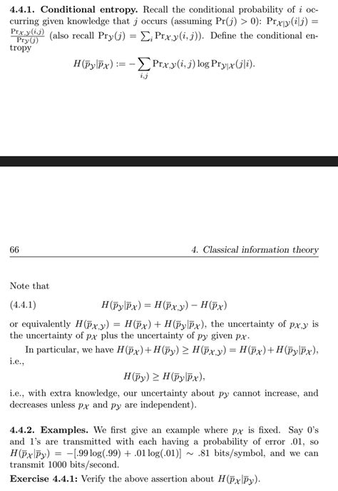 441 Conditional Entropy Recall The Conditional