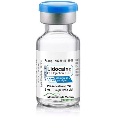 Lidocaine Hcl For Injection 1 20 Mg 2 Ml Single Dose Vials 10 Per Pa