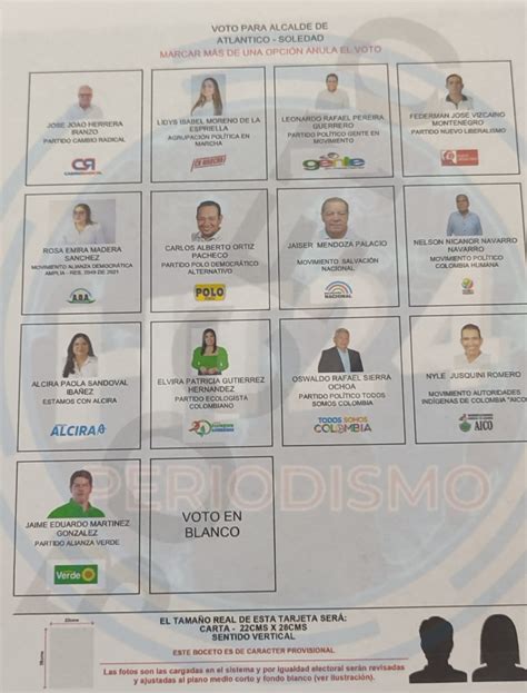 Así Quedó El Orden De Los Tarjetones Electorales Para La Gobernación Y