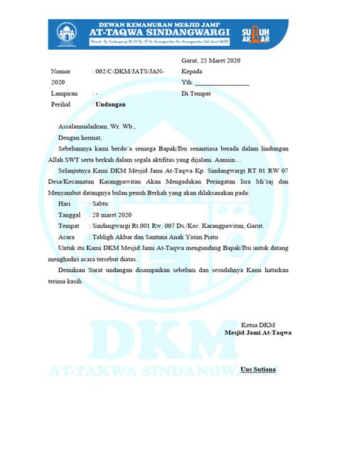 Surat Undangan Pengajian Pemuda Pdf