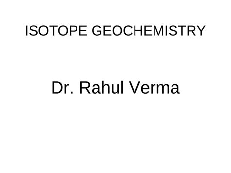 Pdf Isotope Geochemistry