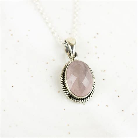 Faceted Rose Quartz Necklace Love Lark Muse Moonstone