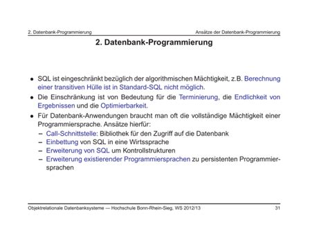 2 datenbank programmierung