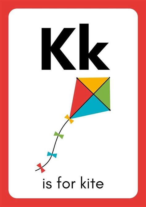 Letter K Printable Alphabet With Image Alphabet Flash Cards Printable