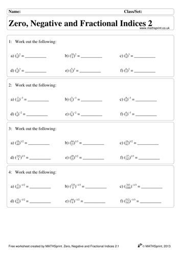 Indices Practice Questions Solutions Teaching Resources