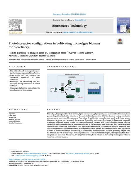 Photobioreactor Configurations In Cultivating Microalgae Biomass For Biorefinery Pdf