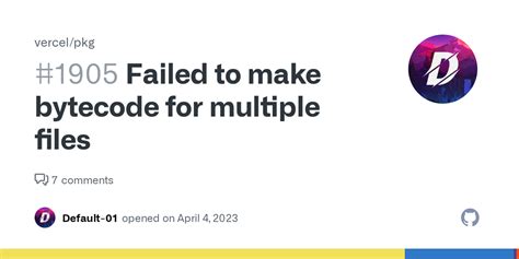 Failed To Make Bytecode For Multiple Files Issue 1905 Vercel Pkg