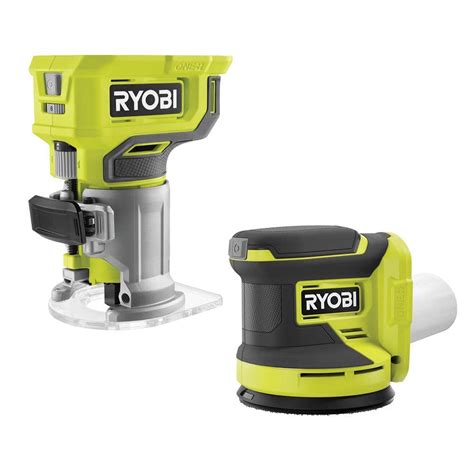 RYOBI ONE V Cordless Tool Combo Kit With Compact Fixed Base Router And In Random Orbit
