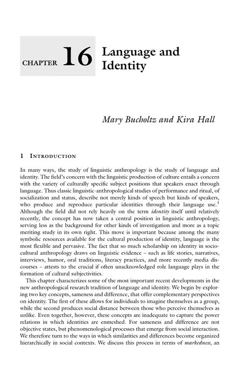 Pdf Language And Identity