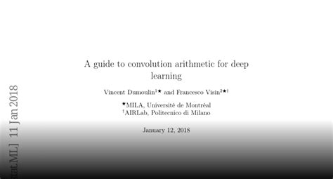 Paper Page A Guide To Convolution Arithmetic For Deep Learning