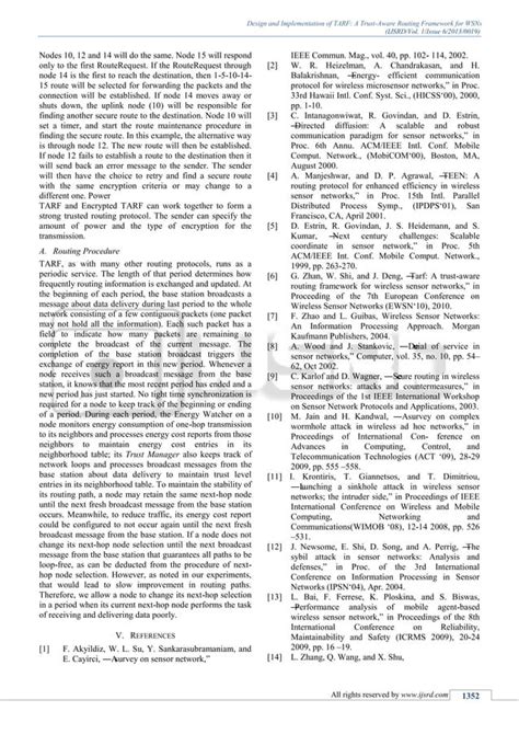 Design And Implementation Of Tarf A Trust Aware Routing Framework For