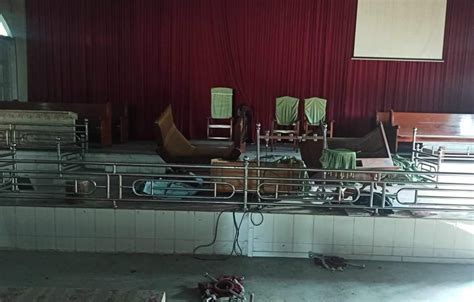 ကလေးမြို့တောင်ပိုင်း စက္ကန့်ရွာရှိ ဝယ်စလီယန် ဘုရားကျောင်းကို စစ်ကောင်စီတပ်က ဖျက်ဆီး၍ ဝတ်ပြု