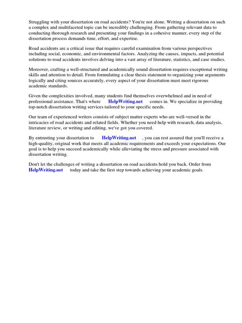 Dissertation On Road Accident Pdf Traffic Collision Road